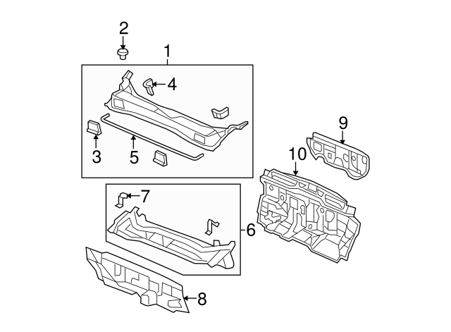 2009-2015 Honda Pilot Cowl Grille 74200-SZA-A00 | Cheaper Honda Parts