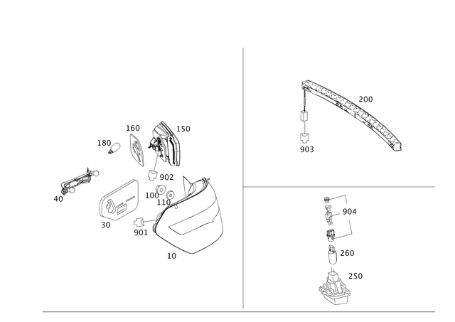 Rear Lamp Combination 212-906-02-58-64 | MB OEM Parts