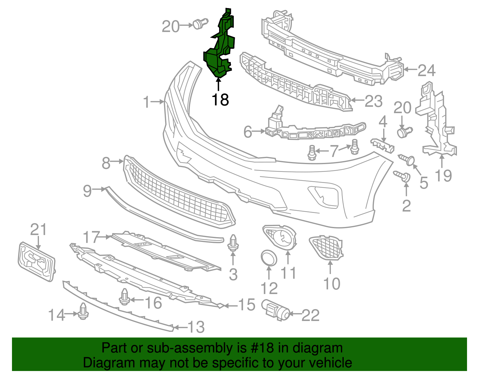 71108-T3L-A00 - 2013-2015 Honda Accord - Duct R Front Bumper Side | Genuine Honda Parts