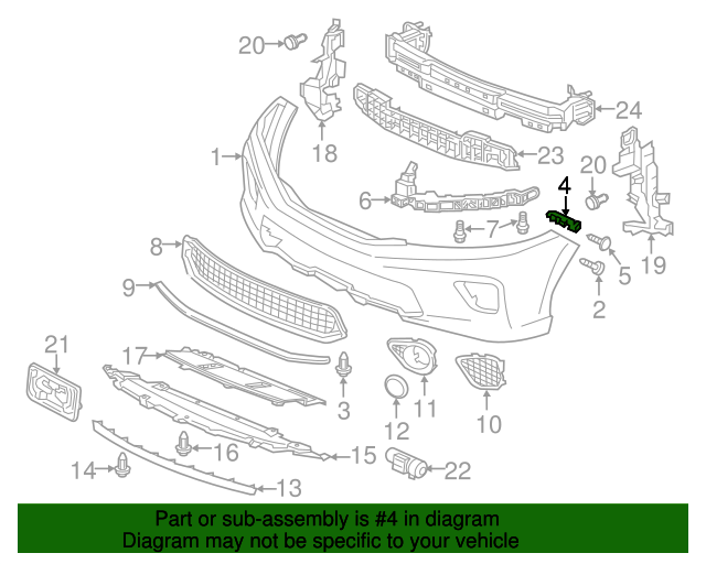 71193-T3L-A01 - Bumper Cover Bracket - 2013-2015 Honda Accord | Honda ...