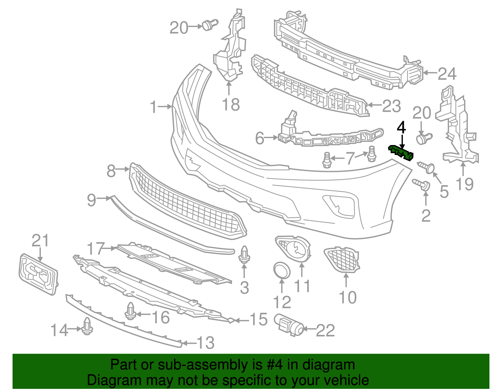 71198-T3L-A01 - 2013-2015 Honda Accord - Spacer L Front Bumper | Honda ...
