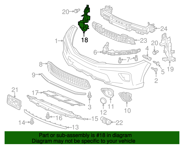 71108-T2A-A10 - Duct R Front Bumper Side - 2014 2015 Honda Accord ...