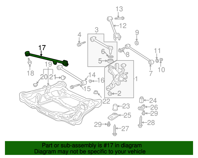 52375-SDA-A00 - Arm, L Rear Trailing - 2003-2007 Honda Accord | Honda ...