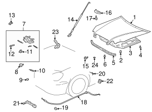 53454-53020 - Support Rod Rod Holder 2001-2005 Lexus IS300 | Lexus of ...