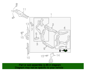 53258-0E010 - Radiator Support Bracket 2004-2009 Lexus | AutoNation Parts