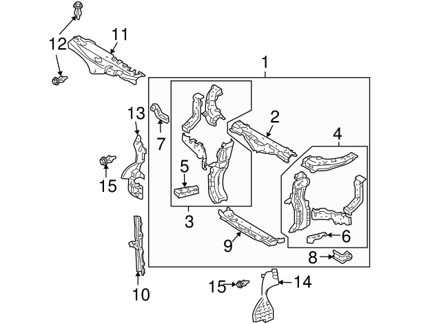 53201-0E011 - Radiator Support 2004-2009 Lexus | Longo Lexus Parts