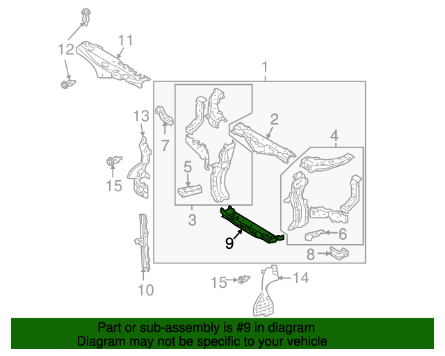57104-0E010 - Lower Tie Bar 2004-2009 Lexus | Longo Lexus Parts