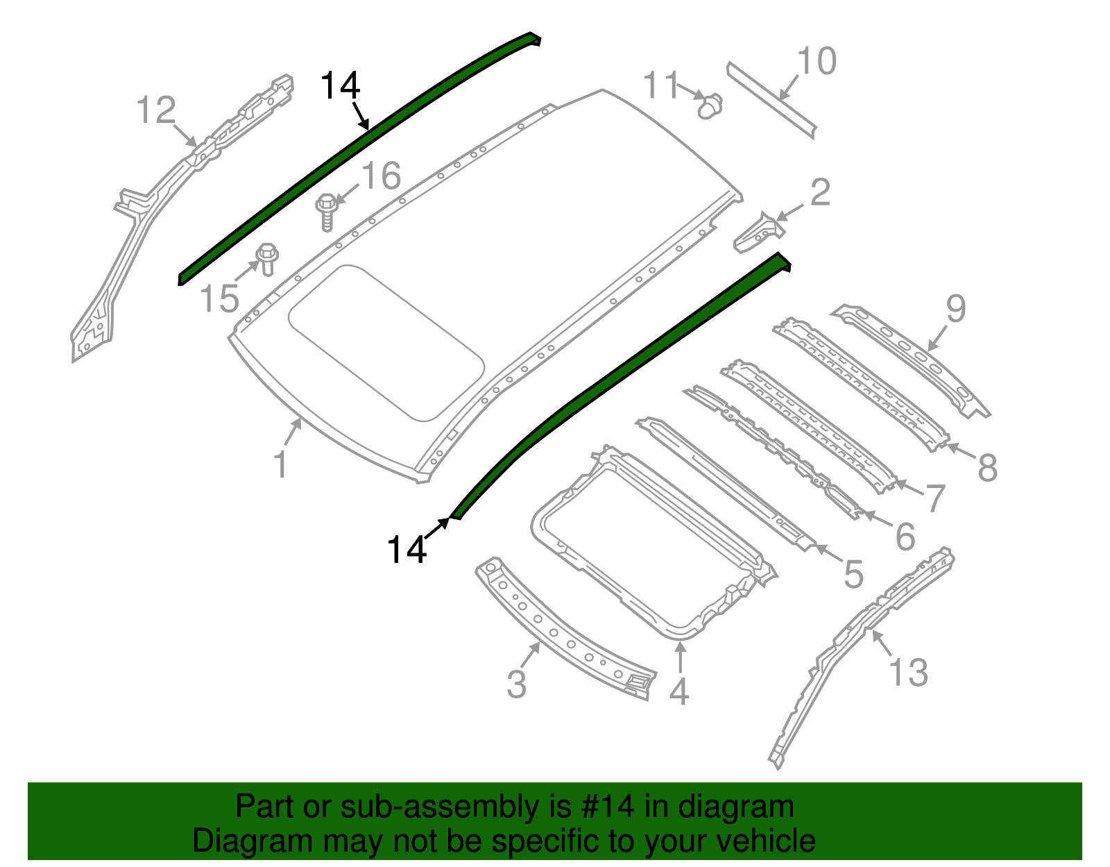2015-2020 Infiniti QX60 Roof Molding 73852-9NA4A | OEM Parts Online