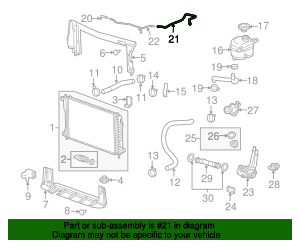 2010-2017 GM Coolant Recovery Reservoir Vent Hose 25952879 GM ...