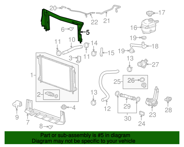 2016-2017 GMC Terrain Radiator Air Upper Baffle 84024045 GM ...