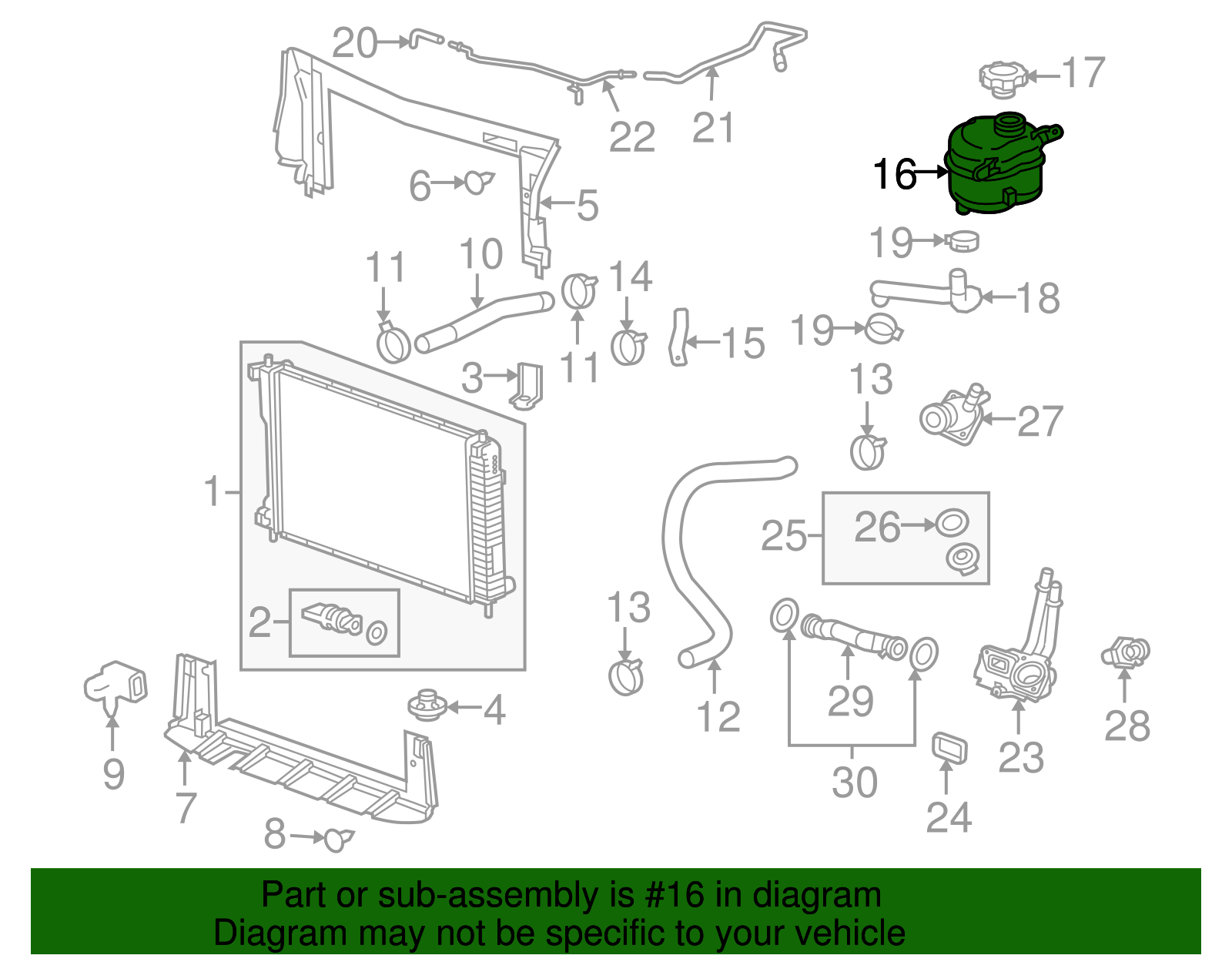 2010-2017 GM Engine Coolant Recovery Tank 22829367 GM | GMPartsDirect.com