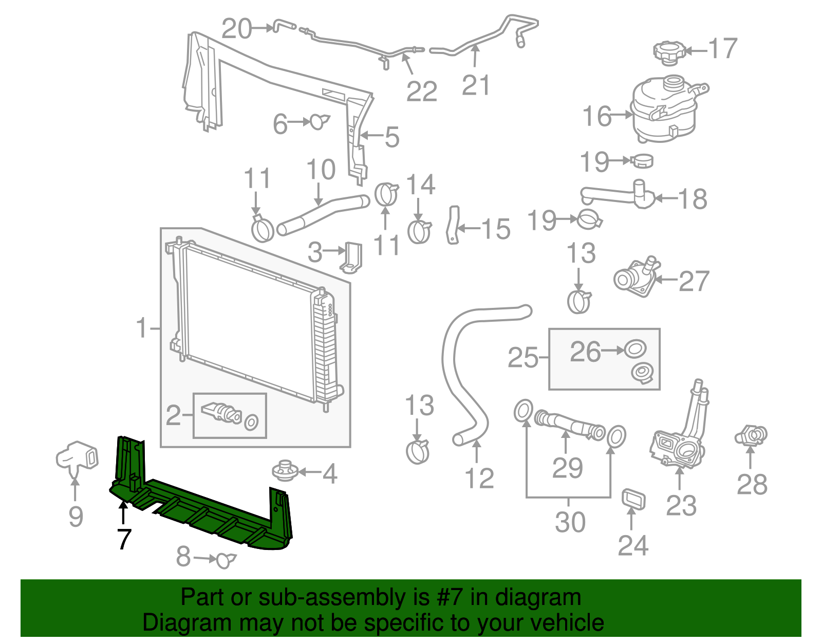 2010-2015 GM Radiator Air Lower Deflector 22871195 GM | GMPartsDirect.com