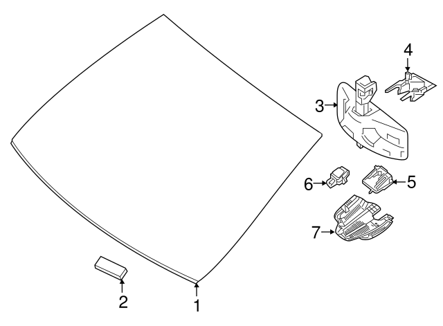 238-810-38-00-9051 - Mirror Inside - Black 2018-2021 Mercedes-Benz ...
