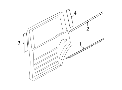 Exterior Trim - Rear Door for 2019 Ford Flex | Online Ford Parts Catalog
