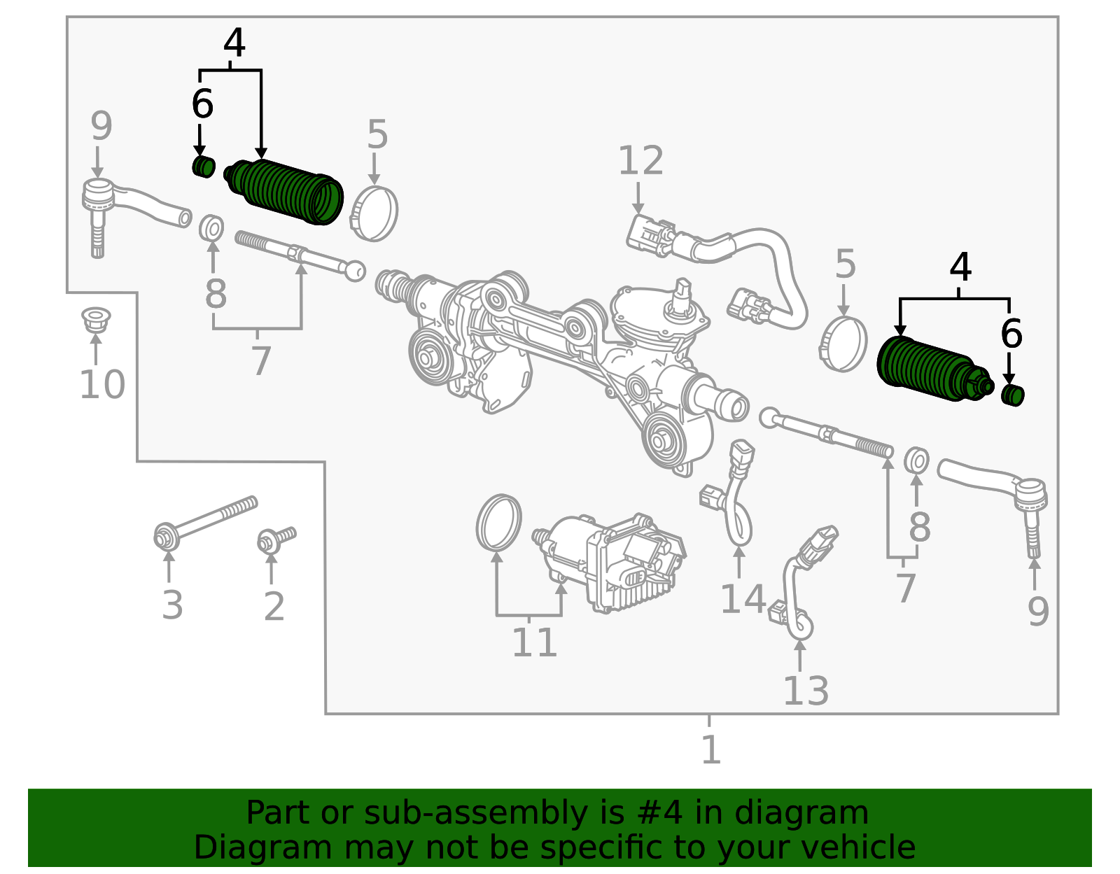 2014-2025 GM Rack and Pinion Boot Kit with Clamps 22834081 | Courtesy Parts