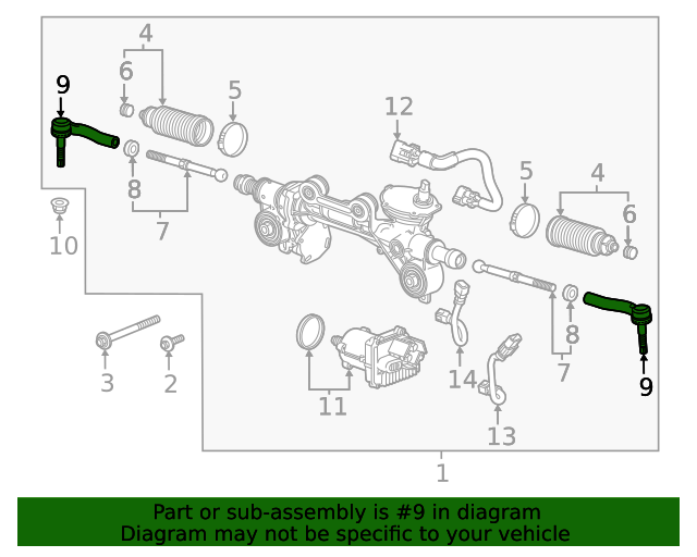 2019-2024 GM Passenger Side Steering Linkage Outer Tie Rod 84179763 | GmPW