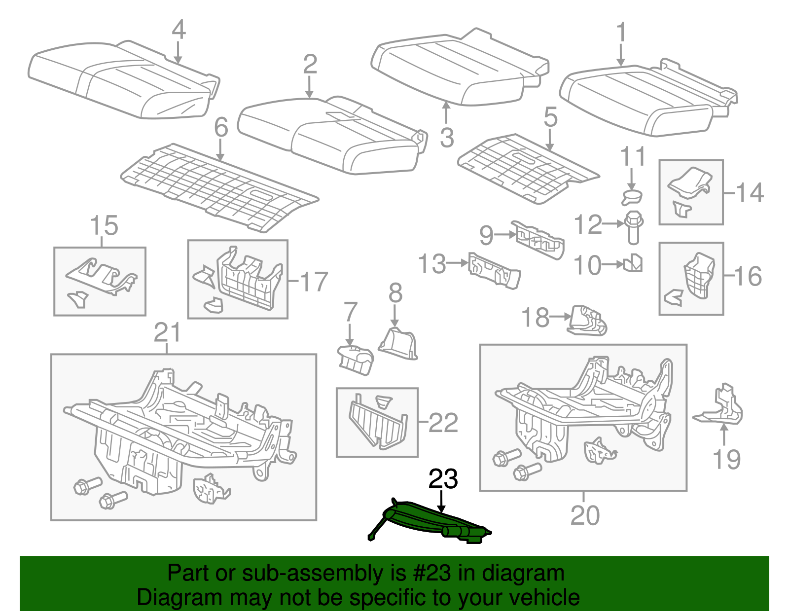 82634-TK8-A01 - 2011-2024 Honda Odyssey - Compensator L Rear Seat ...