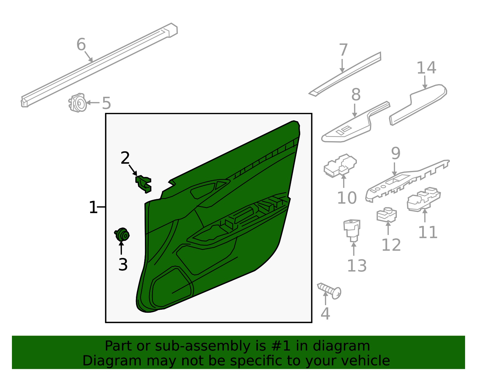 83502-TBA-A51ZC - 2016-2021 Honda Civic - Lining R Front Door Assembly ...