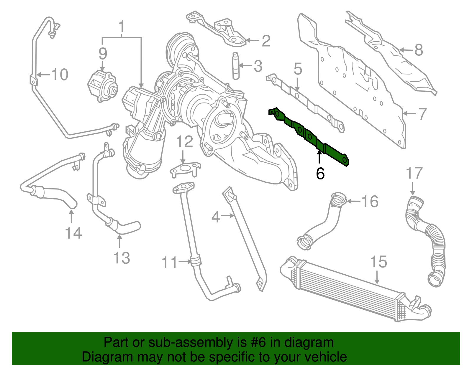 2017-2019 Infiniti QX30 Turbocharger Retainer Plate 16566-HG00A ...