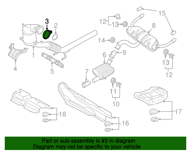 5Q0-253-725-G - Converter & Pipe Clamp 2015-2023 Audi | Audi OEM Parts