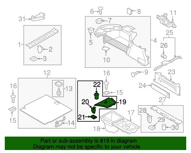 2010-2016 Porsche Panamera Trunk Floor Access Cover 970-551-055-01-9E0 ...