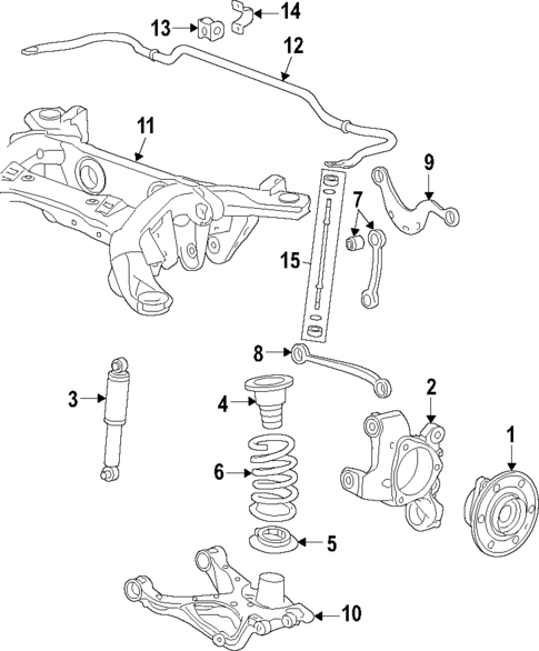 Rear Suspension for 2009 Saturn Outlook | GMPartsDirect.com