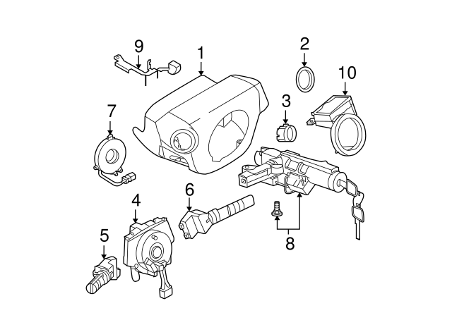 2005-2007 Nissan Murano Ignition Lock Cylinder D8700-CB0AA | TascaParts.com