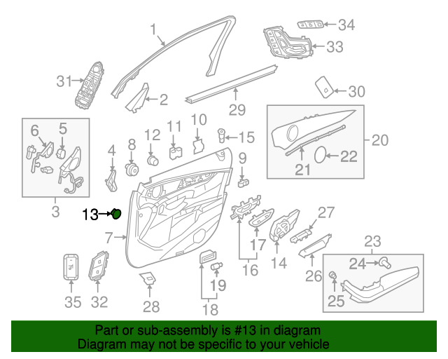 213-727-56-00-9051 - Interior Door Handle Screw Cap 2017-2023 Mercedes ...