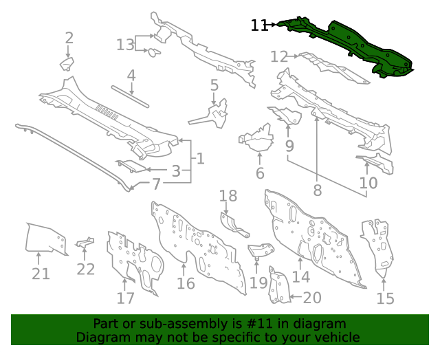 2019-2024 Toyota Cowl Top Panel 55701-02520 | Toyota Parts Center