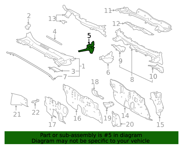 2023-2024 Toyota Cowl Grille Seal 55737-12160 | Toyota Parts Center