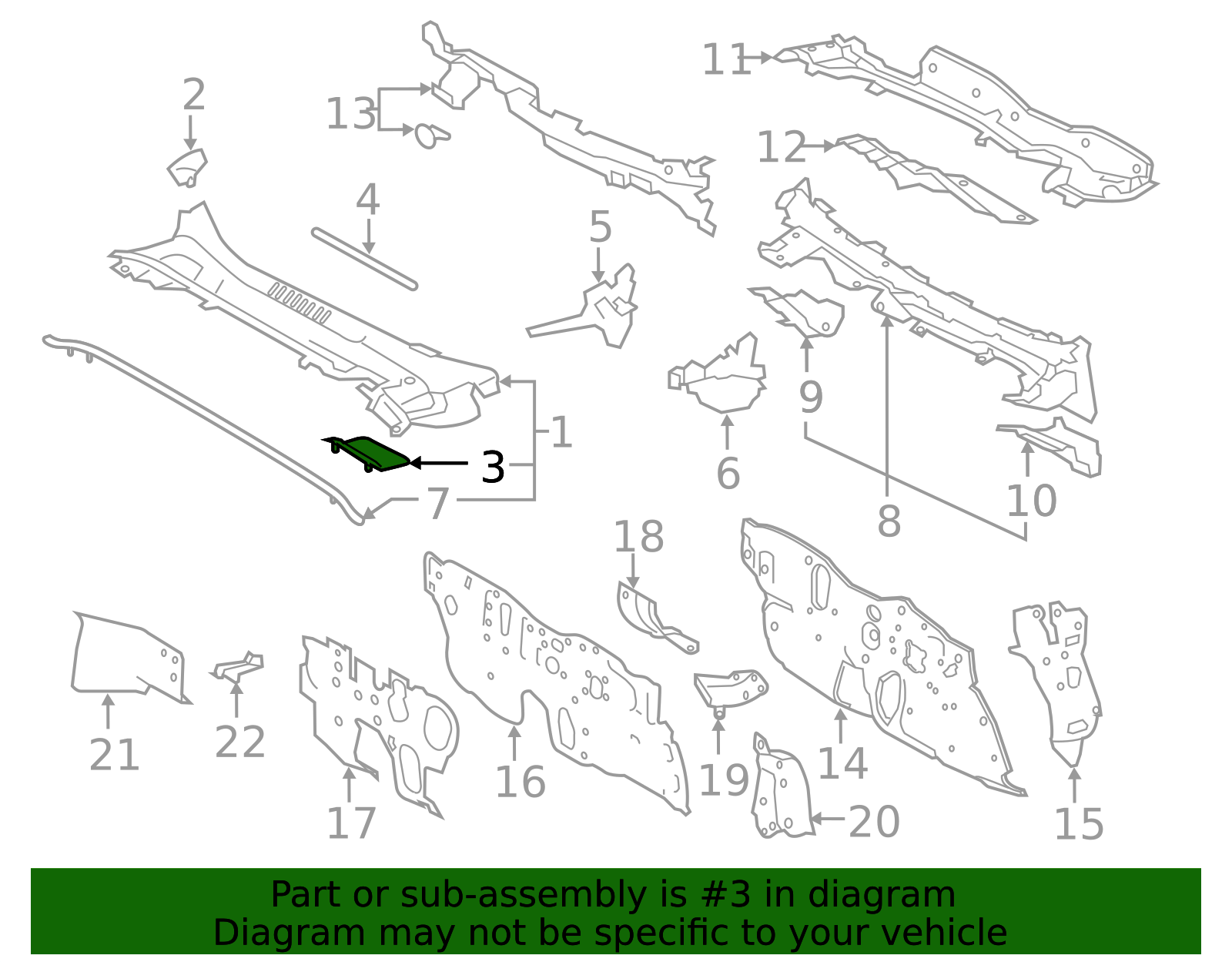 55783-02280 - Cowl Grille Louver 2019-2025 Toyota | Longo Toyota Parts