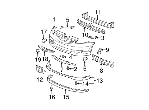 Bumper & Components - Front for 2008 Honda Fit | Honda Automotive Parts