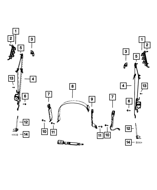 2020-2024 Ram 2500 Seat Belt Anchor, Right 68470032AB | Mopar eStore
