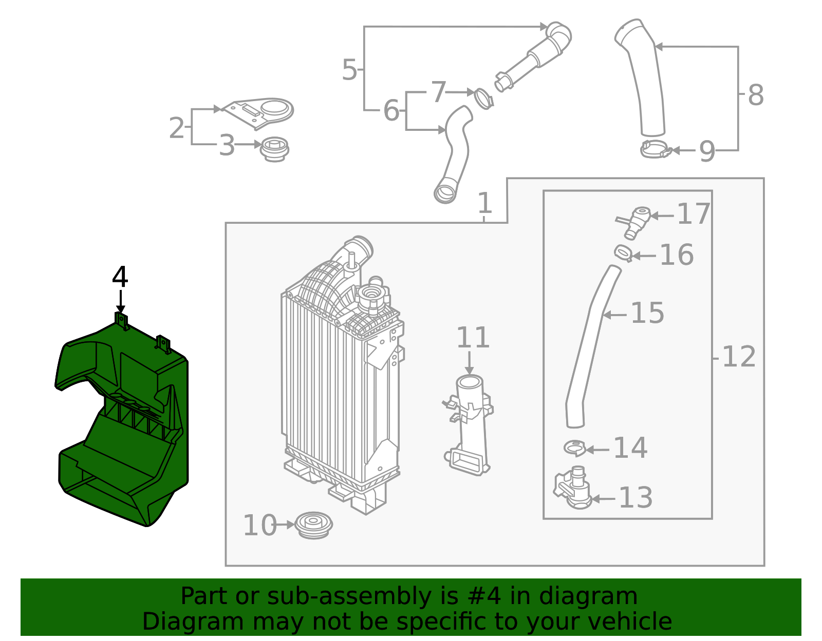 28274-2S325 - Radiator Support Air Deflector 2025 Kia K5 | Kia.Parts