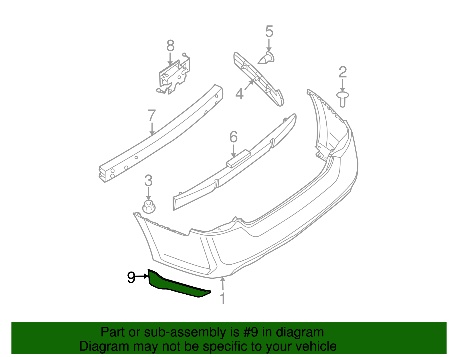 2009-2016 Nissan Maxima Splash Guard, Rear, Left Hand (Primed Finish ...