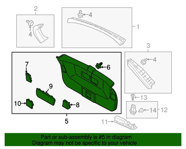 84431-TK8-A11ZA - Gate Trim Panel 2011-2017 Honda Odyssey | Honda Parts ...