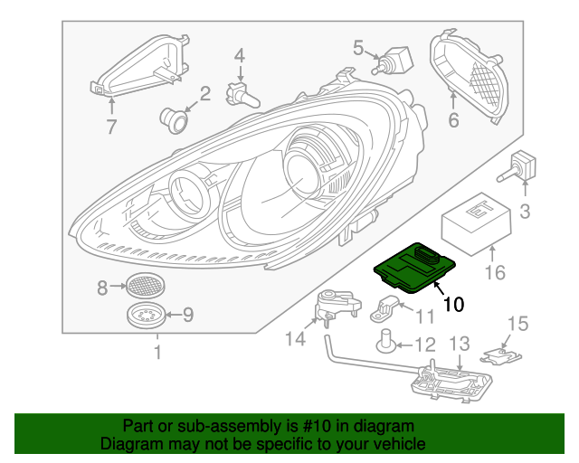 2011-2013 Porsche Cayenne Headlight Control Module 958-618-381-01 ...
