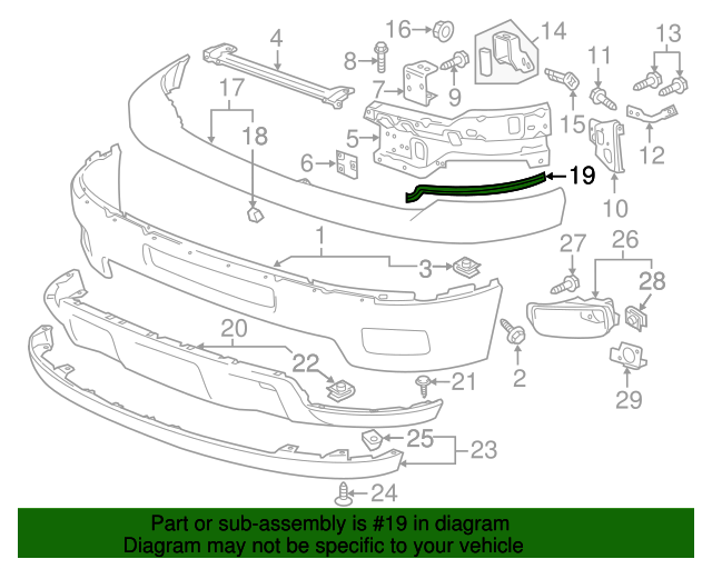 2011-2014 GM Bumper Cover Spacer Panel 25883357 | GMPartsDirect.com
