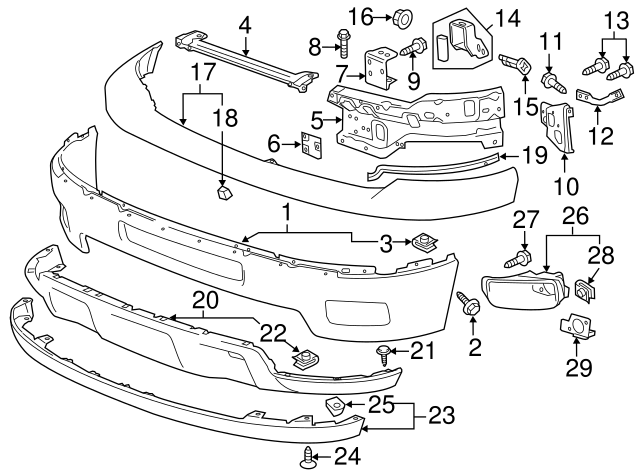 2011-2014 GM Front Bumper Fascia Trim Cap 25883355 | TascaParts.com