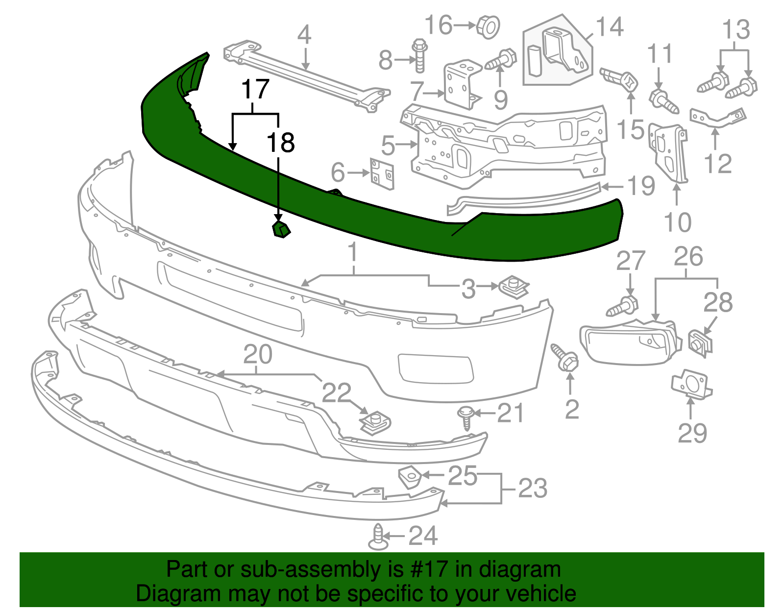 2012-2014 Chevrolet Primed Front Bumper Fascia Trim Cap 22765739 GM ...