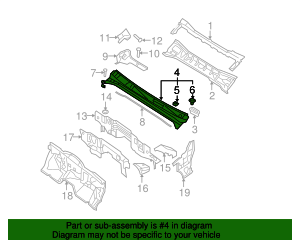 2005-2021 Nissan Cowl Top Panel 66862-ZL00A | Parts for Nissans