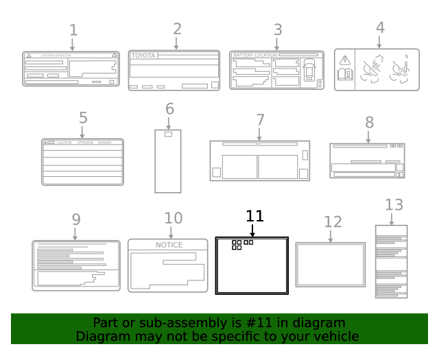 74573-47090 - Caution Label - 2020-2022 Toyota Prius Prime | OEM ...