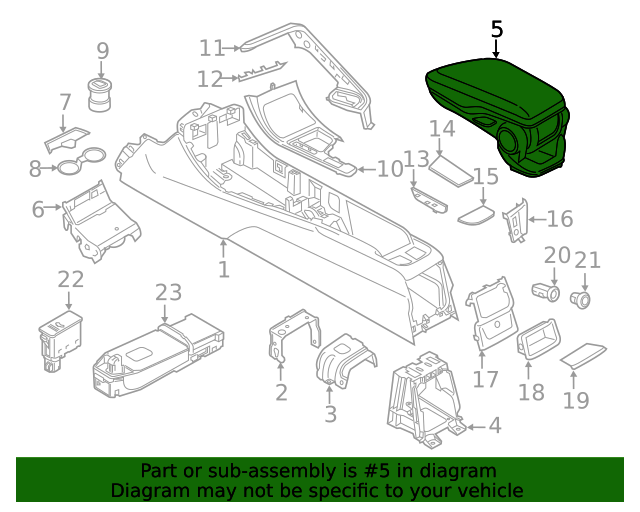 51169359973 - 2016-2023 BMW Console Armrest (51-16-9-359-973) | BMW of ...