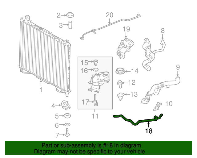 2016-2019 Land Rover Range Rover Reservoir Hose LR039250 | JaguarParts.com