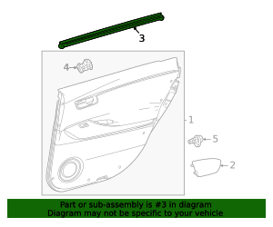 68173-62010 - Door Window Belt Weatherstrip - 2016-2020 Toyota Mirai ...