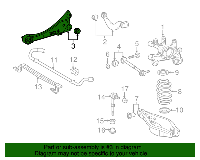 48780-12140 - Trailing Arm - 2011-2018 Toyota | OEM Genuine Toyota Parts
