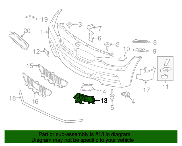 51118054507 - 2015-2020 BMW Lamp Bezel (51-11-8-054-507) | BMW of South ...