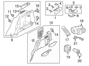 2015-2022 Land Rover Discovery Sport Quarter Pillar Trim LR140249 ...