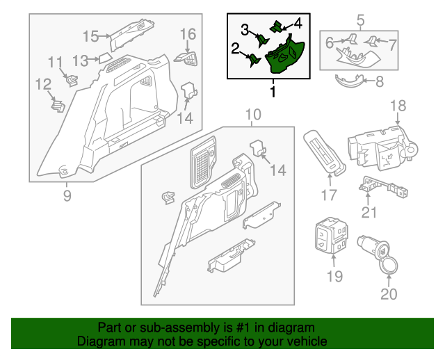 2015-2022 Land Rover Discovery Sport Quarter Pillar Trim LR140249 ...