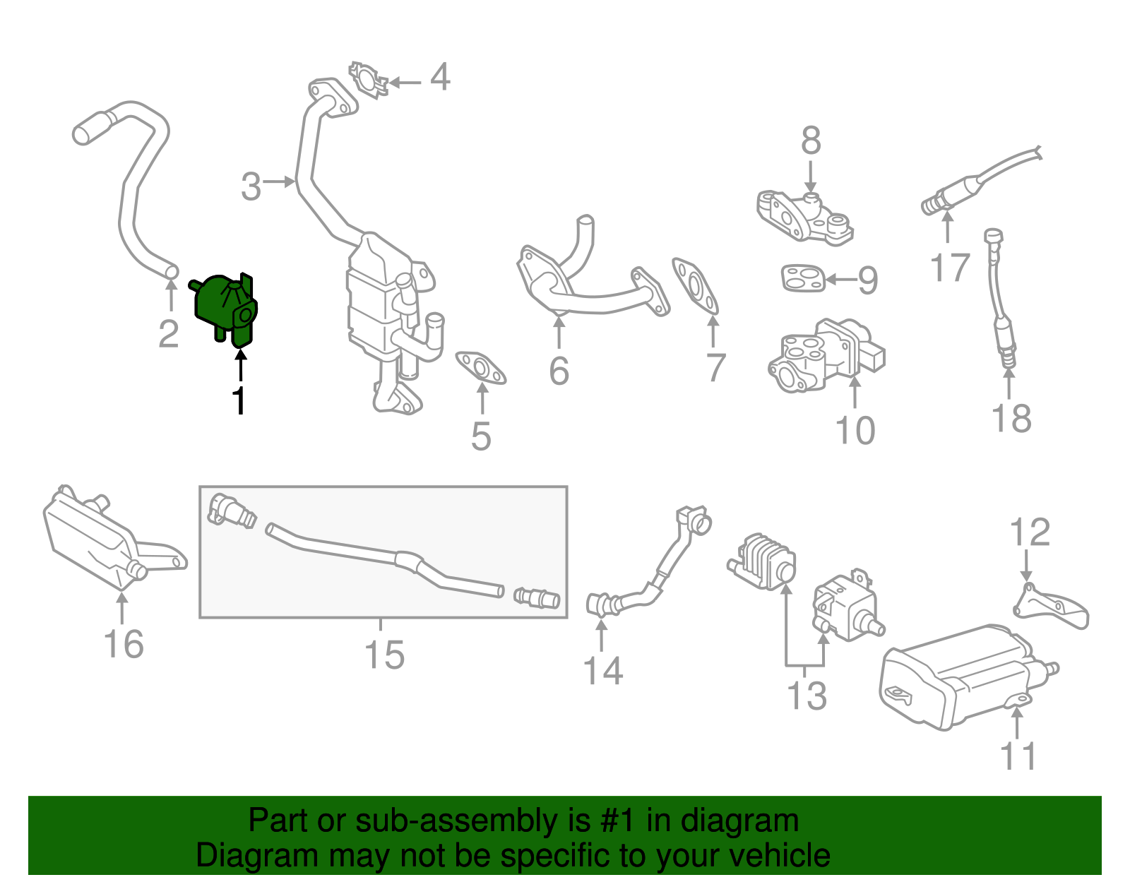 16131AA060 - Vapor Canister Purge Solenoid 2010-2019 Subaru ...